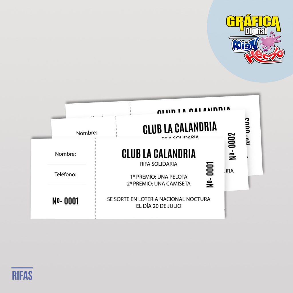 Talonarios de Rifas - Blanco y Negro | Gráfica Bien Hecho