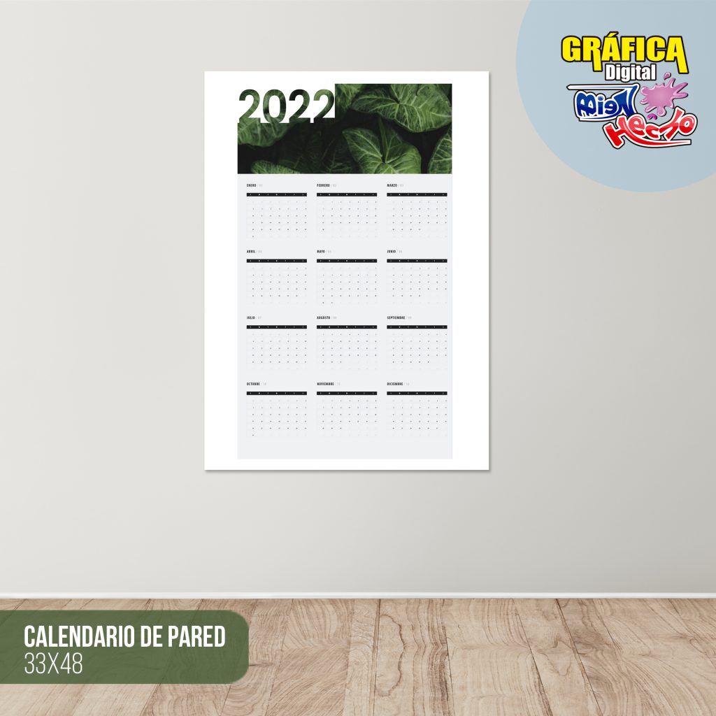 Calendario de Pared - Tamaño 33x48 cm, 100 Unidades | Gráfica Bien Hecho