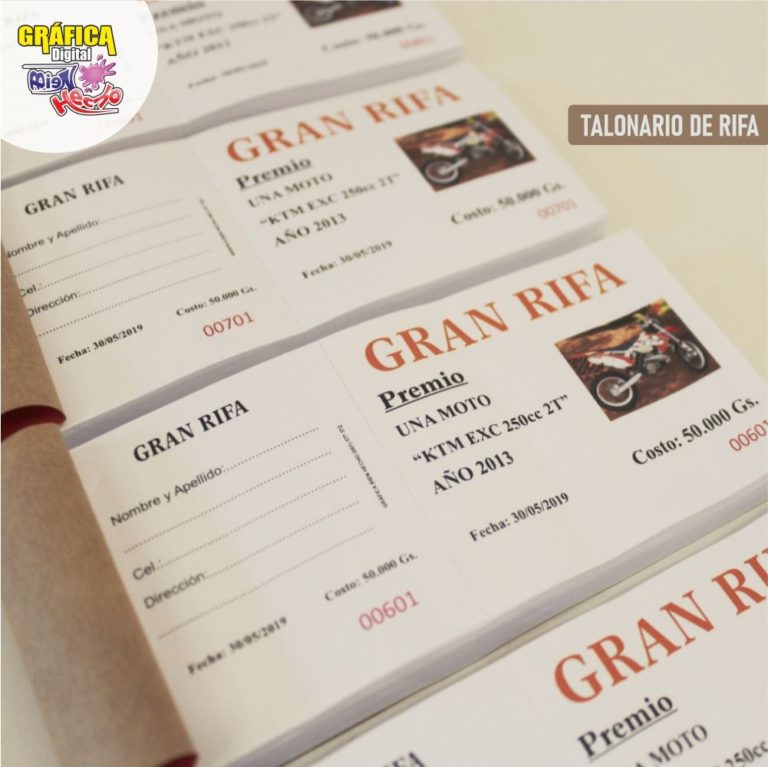 Talonario de Rifas - A Color | Gráfica Bien Hecho
