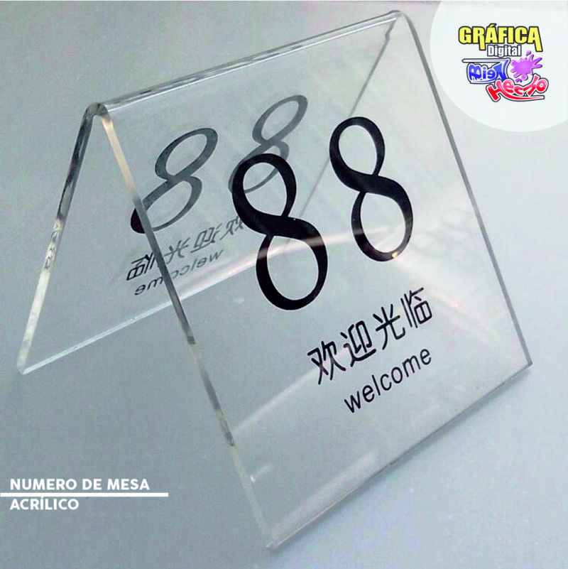 Número de Mesa - 7x7cm | Gráfica Bien Hecho