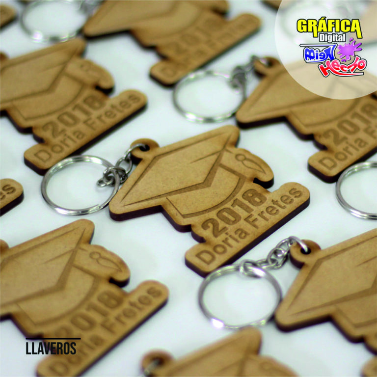 Llaveros MDF- A partir de 10 Unidades | Gráfica Bien Hecho